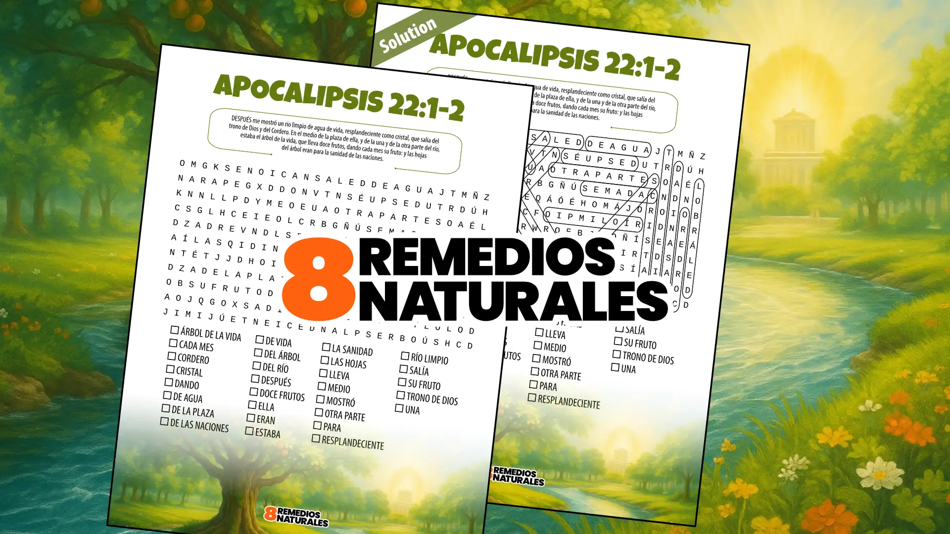 Apocalipsis 22:1-2 sopa de letras - 8 Remedios Naturales
